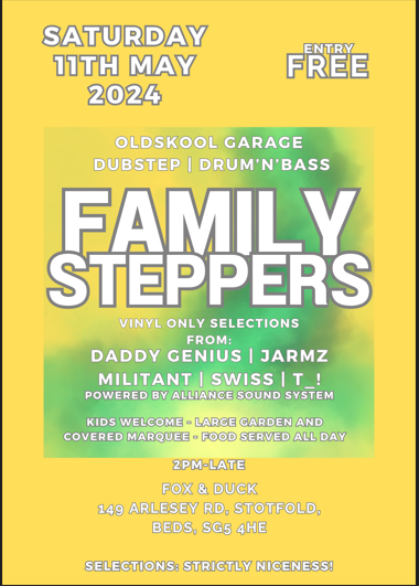 FAMILY STEPPERS- Day Party - 11 May 2024 | Mum's guide to Hitchin